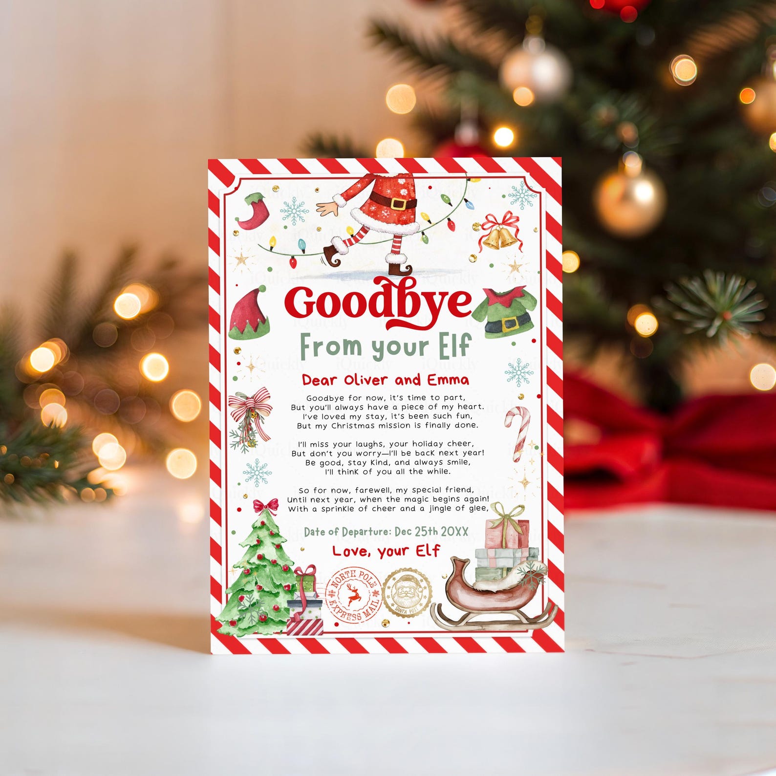 Elf Goodbye Letter, Editable Elf Departure Letter, Christmas Elf ...