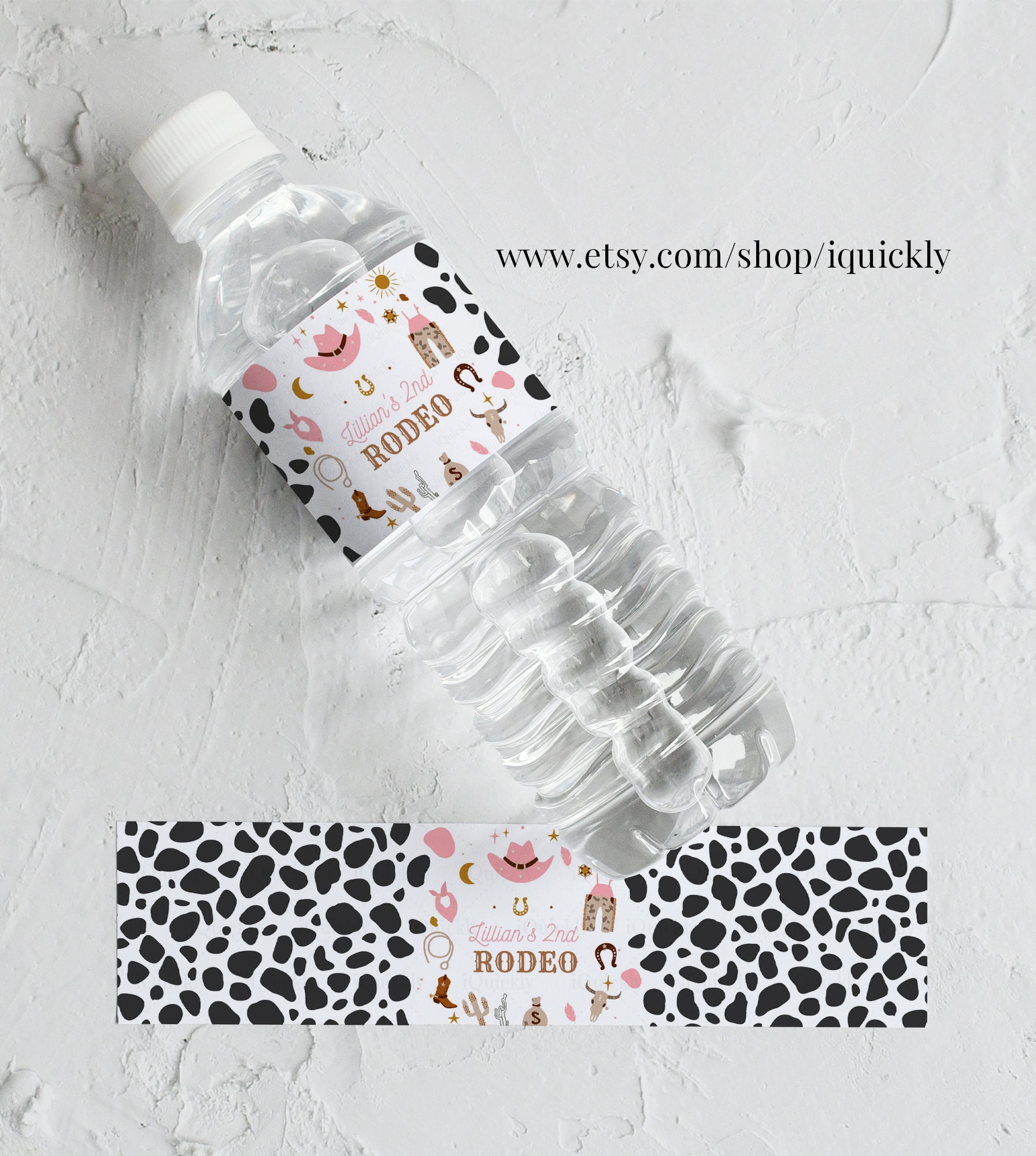 Editable My Second Rodeo Water Bottle Personalized Cowboy Bottle Labels ...