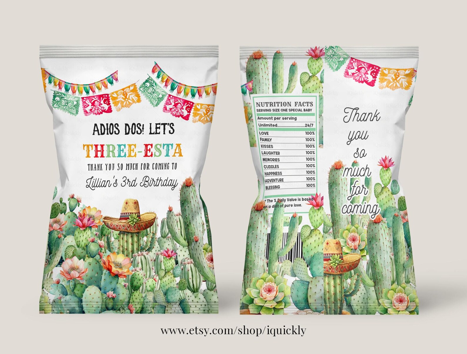 Fiesta Party Favors, Editable Three Esta Favor Tag Mexican Thank You ...