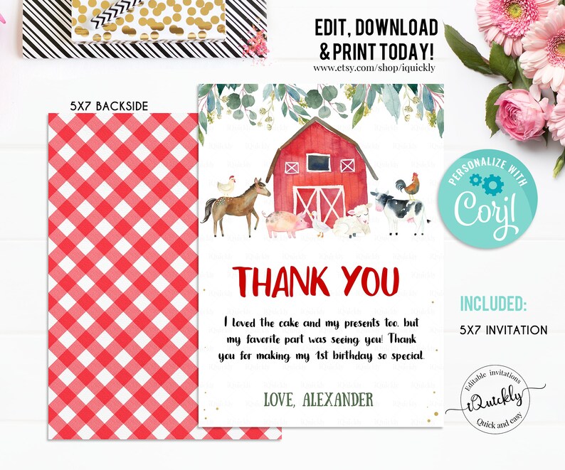 Editable Farm Party Decorations, Barnyard Party Package Birthday ...