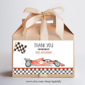 EDITABLE Two Fast Food Tags Racecar Party Buffet Racing Car Tent Card ...