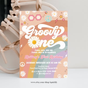 Editable Groovy Welcome Sign Daisy Party Sign Welcome Hippie Retro ...