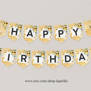 Editable Bee Party Decorations Honey Bee Package Birthday Sweet to Bee ...