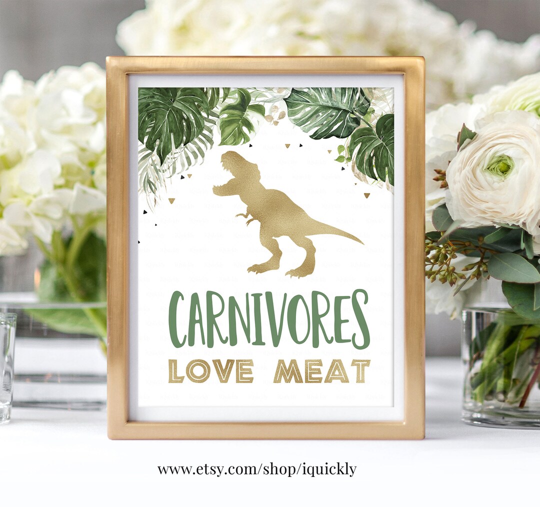 Carnivores Dinosaur Birthday Sign Food Table Decor Dinosaur Birthday ...