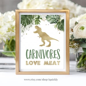 Carnivores Dinosaur Birthday Sign Food Table Decor Dinosaur Birthday ...