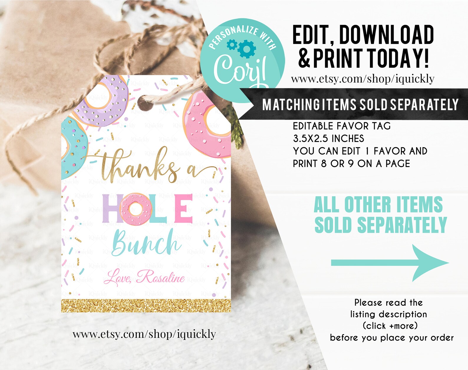 EDITABLE Donut Grow up Bottle Label, Water Labels Printable 1st ...