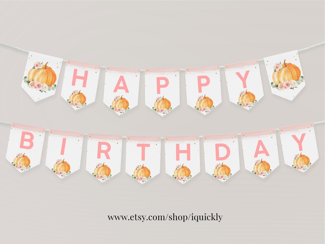 EDITABLE Pumpkin Banner Birthday Banner Little Pumpkin Printable 1st ...