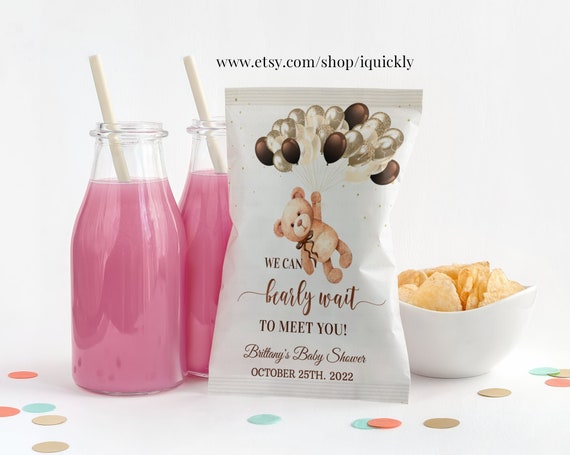 Editable Teddy bear Chip Bag Label Bear Themed Labels Sized to print on ...