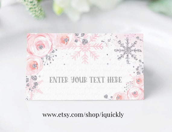 EDITABLE Winter Onederland Food tags, Snowflake Buffet label, Winter ...