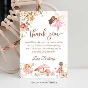 EDITABLE Fairy Favor Tags Girl Fairies 1st Birthday Thank You Garden ...