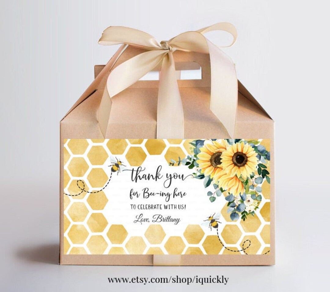 Editable Bee Birthday Party Favor, Box Label Printables Honey Bee Party ...