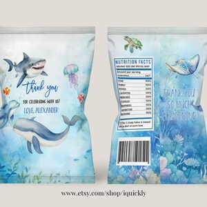 Editable Under the Sea Bag Label Template Oneder the Sea Animals Ocean ...