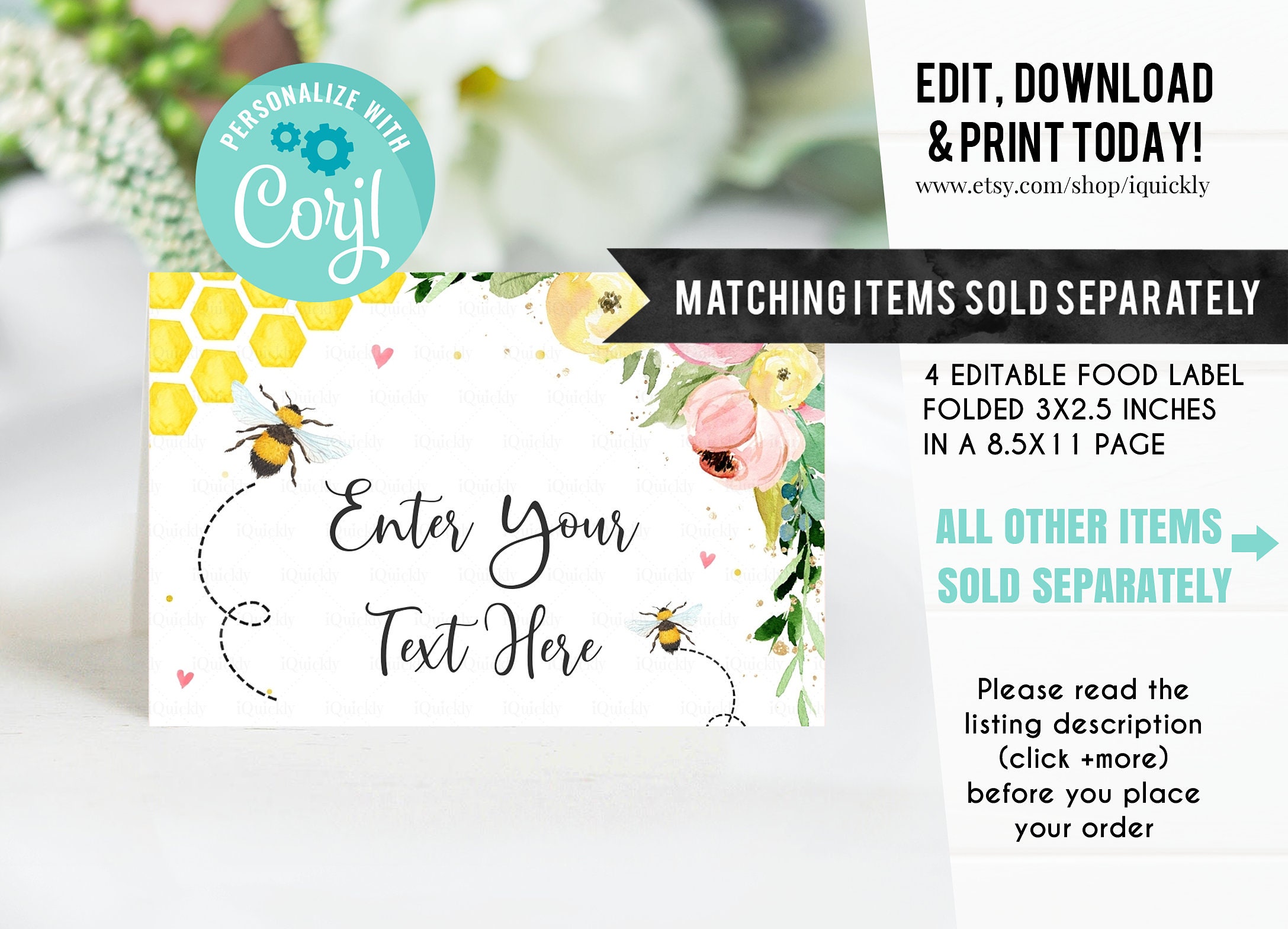 Editable Bee Birthday Invitation Honey Bee Birthday Party Bee 1st ...