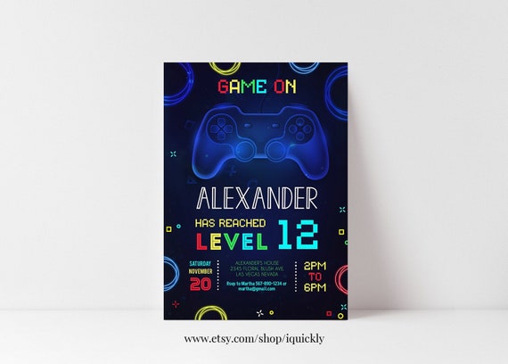 Free Printable Xbox Invitations Video Game Birthday Invitation