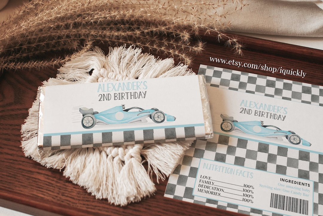 EDITABLE Two Fast Candy Bar Wrapper Chocolate Bar Wrappers Racecar ...
