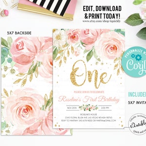 EDITABLE Blush Pink Floral Food Tags, Buffet Label, Tent Card Food ...