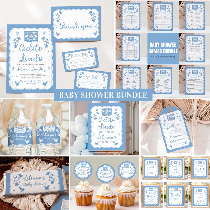 Cielito Lindo Baby Shower Party Favors Editable Talavera Barro Tags ...