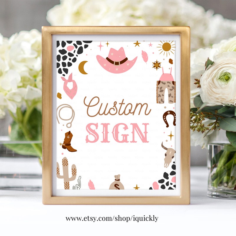 Western Girls Birthday Table Signs - Etsy