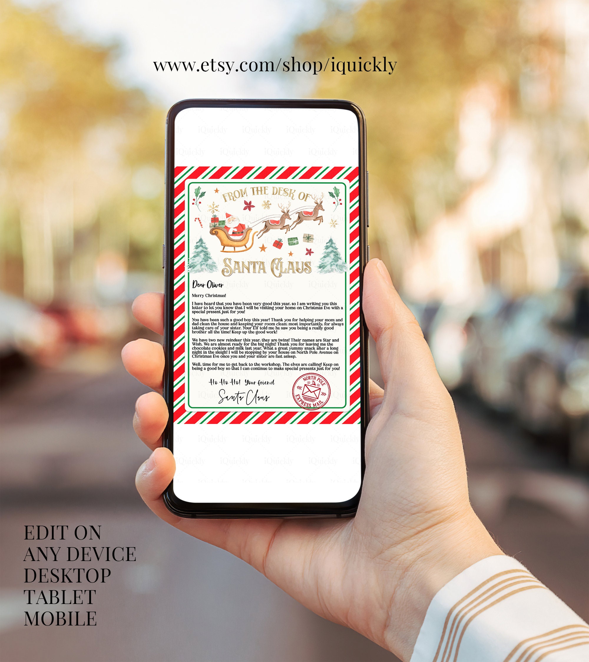 Editable Personalized Letter From Santa Claus From the Desk of Santa ...