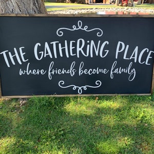 The Gathering Place Large Wood Sign, Farmhouse Sign, Rustic Home Decor ...