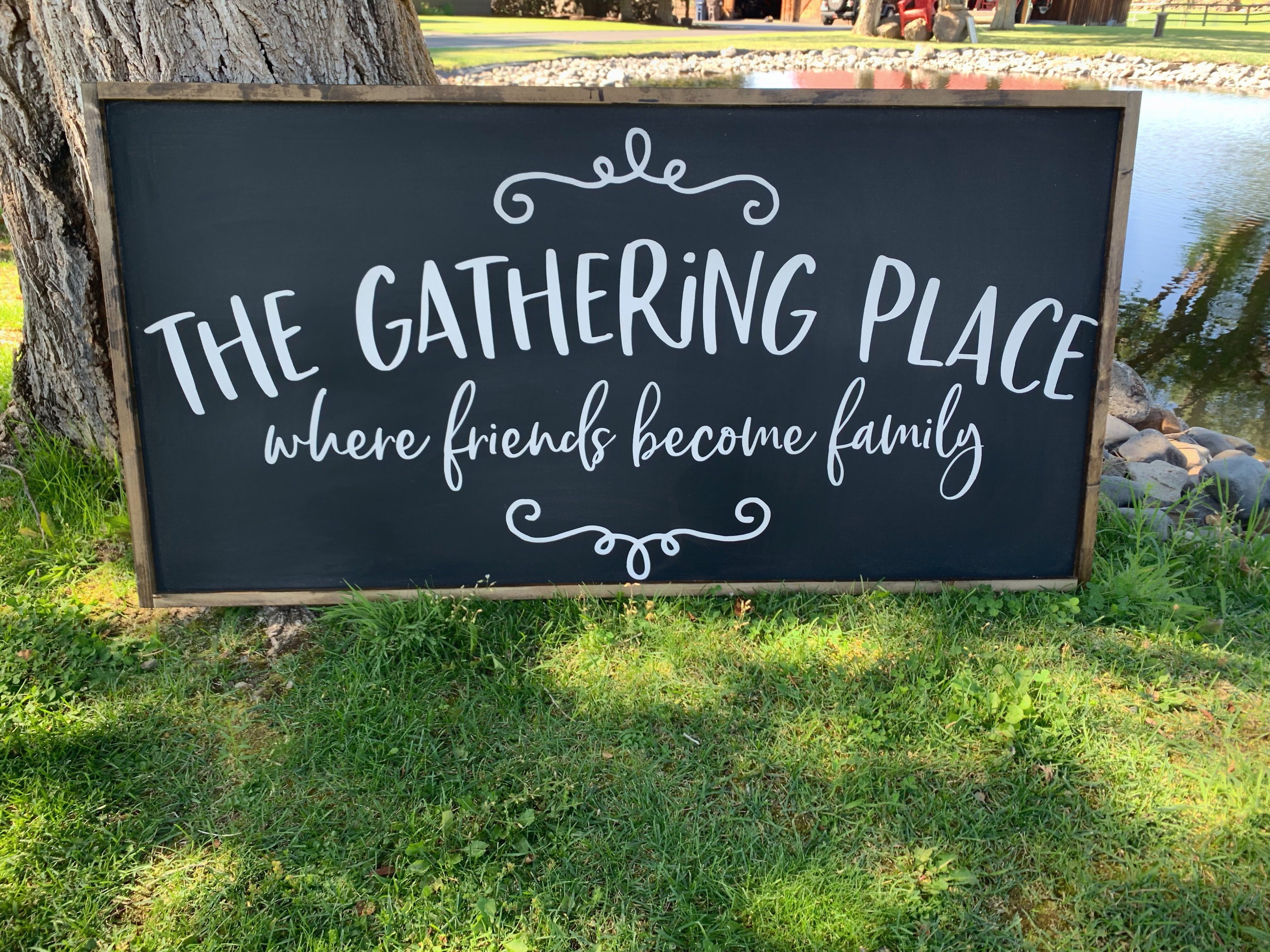 The Gathering Place Large Wood Sign Farmhouse Sign Rustic - Etsy