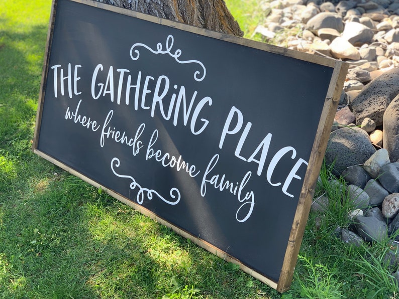 The Gathering Place Large Wood Sign Farmhouse Sign Rustic - Etsy