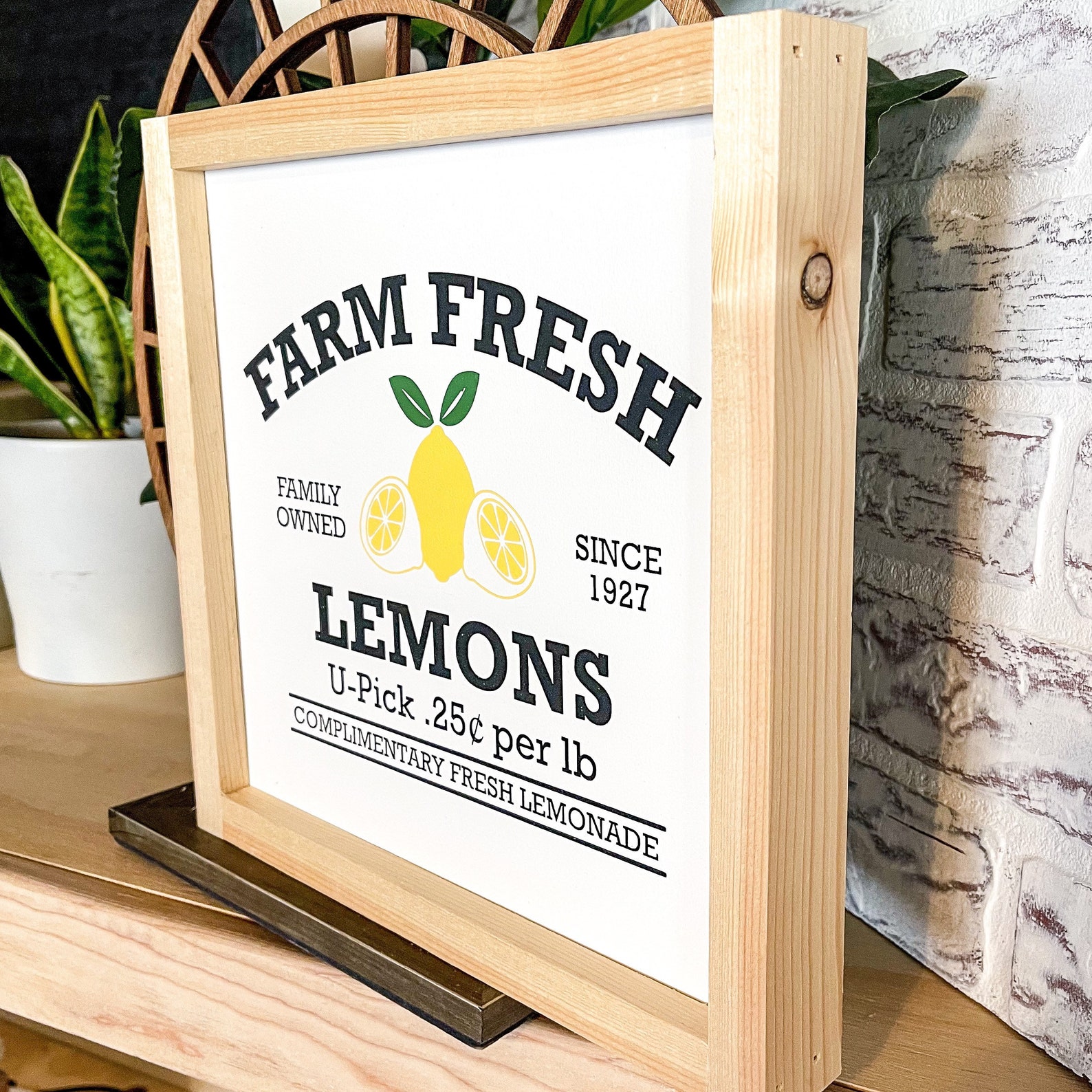 Farm Fresh Lemons Wood Sign Farmhouse Sign Rustic Home - Etsy