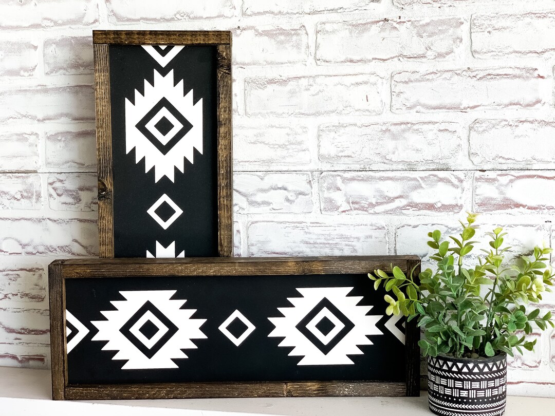 Aztec Print Wood Sign, Farmhouse Sign, Rustic Home Decor, Signs for ...