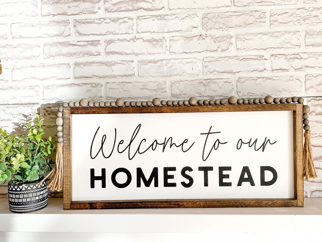 Welcome to Our Homestead Wood Sign, Farmhouse Sign, Rustic Home Decor ...