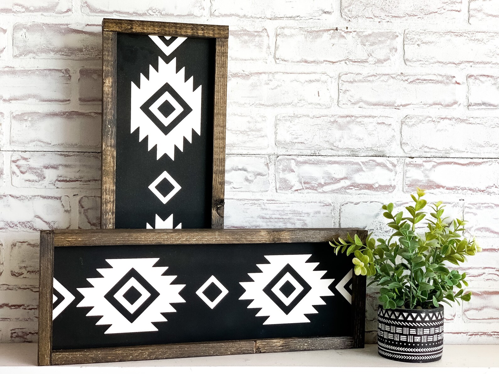 Aztec Print Wood Sign Farmhouse Sign Rustic Home Decor - Etsy