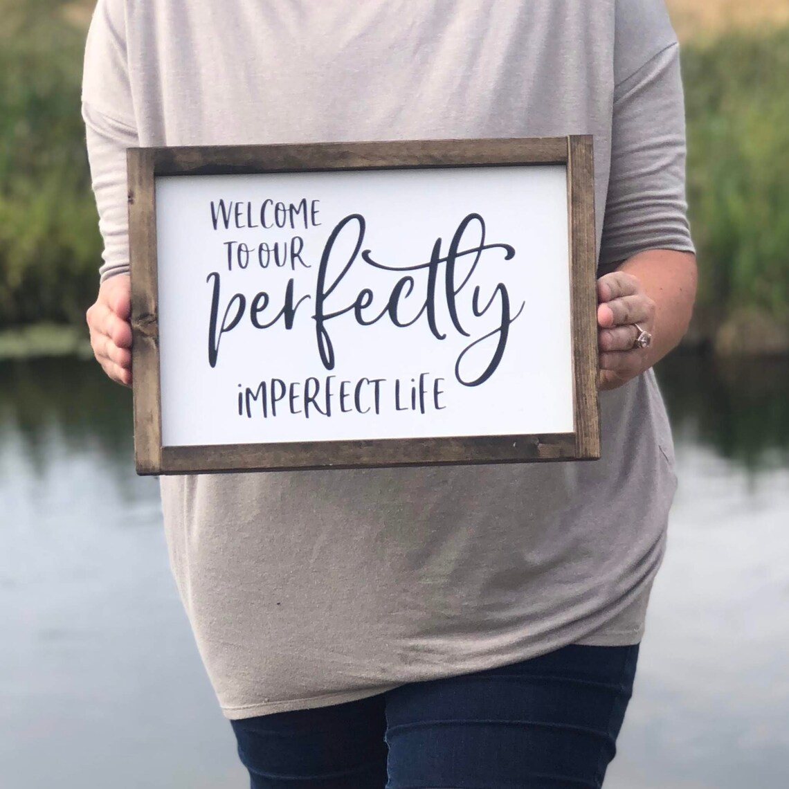 Welcome to Our Perfectly Imperfect Life Wood Sign Farmhouse - Etsy