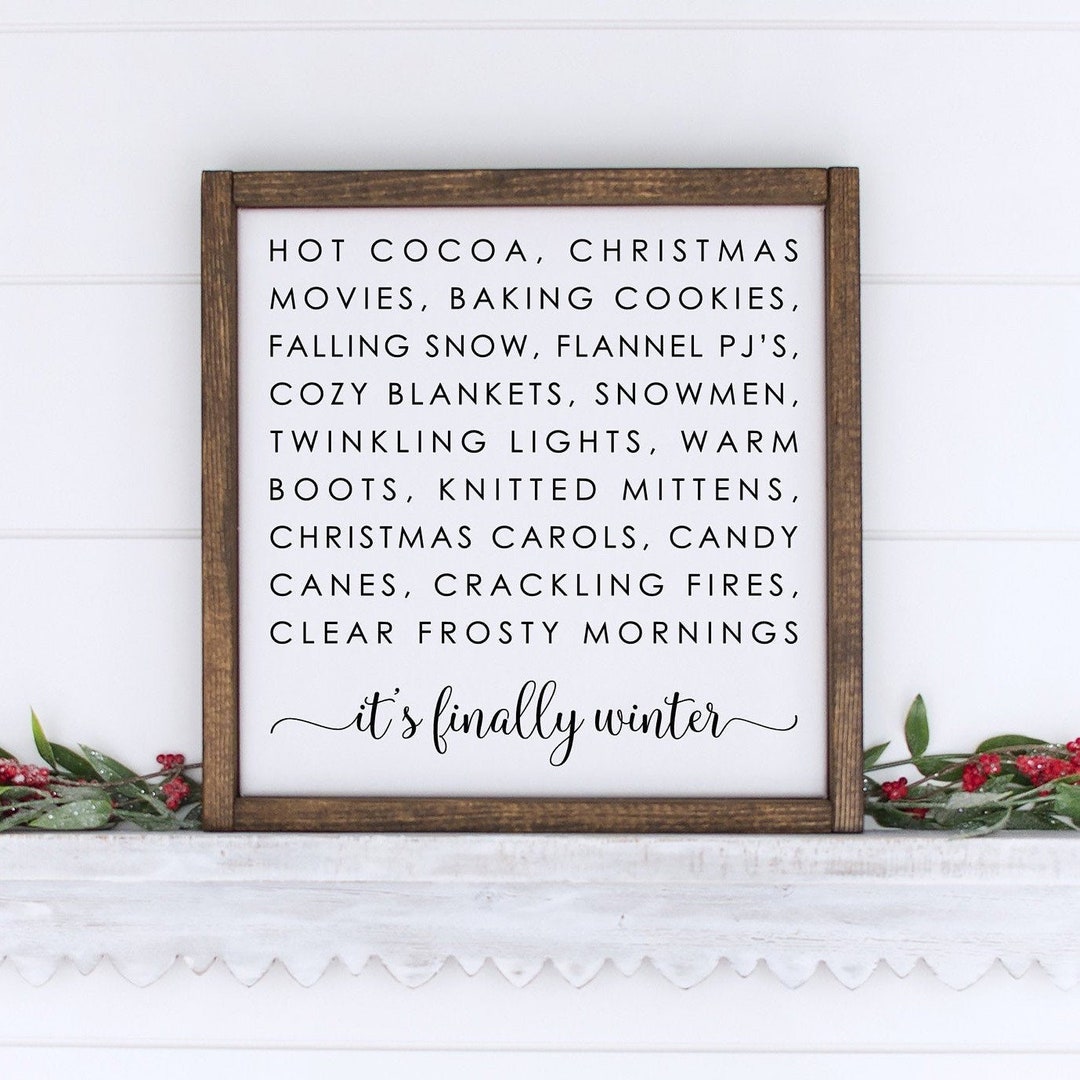 It's Finally Winter Wood Sign: Rustic Farmhouse Home Decor - Etsy
