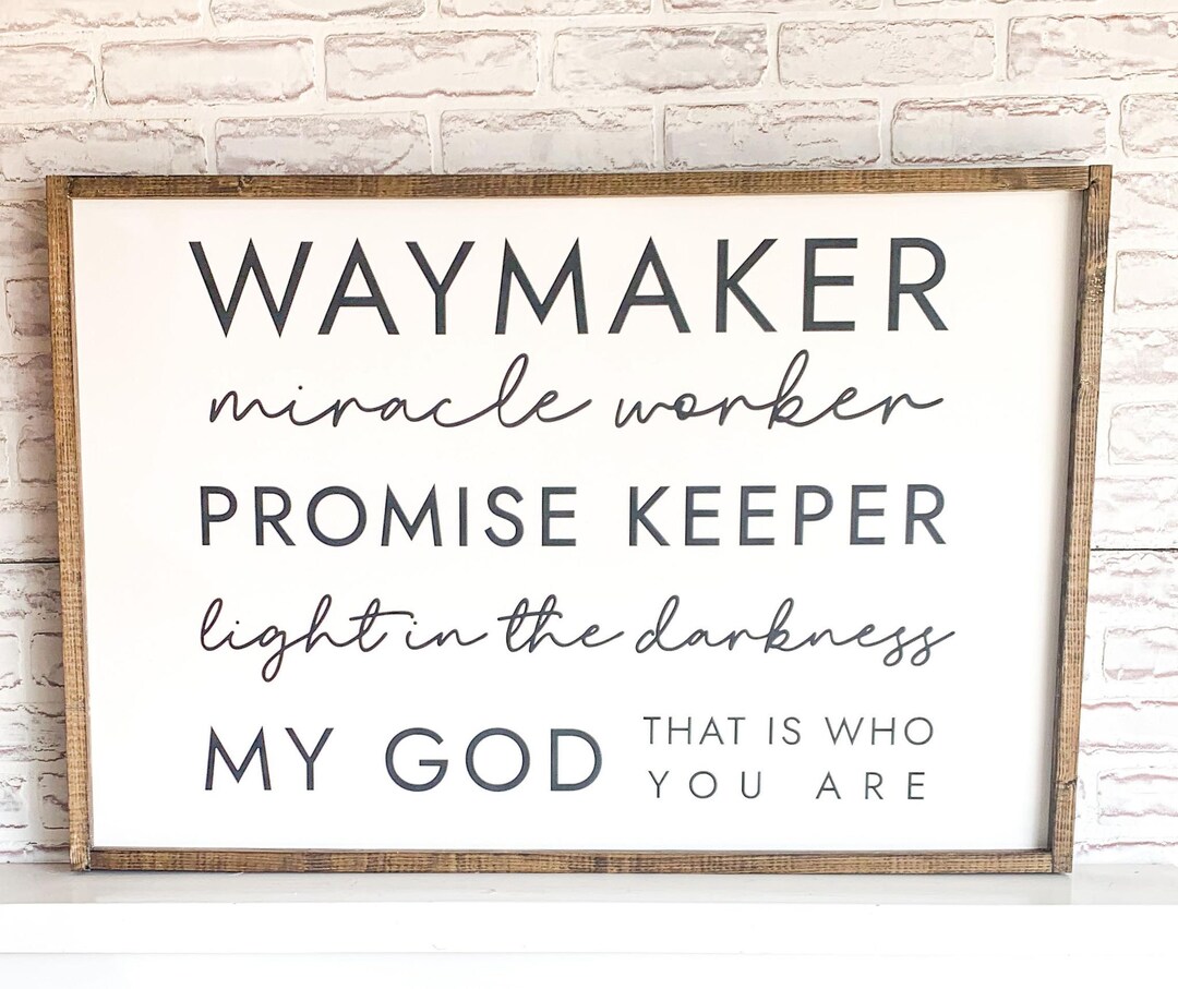 Waymaker Wood Sign: Rustic Farmhouse Home Decor (22x28) - Etsy