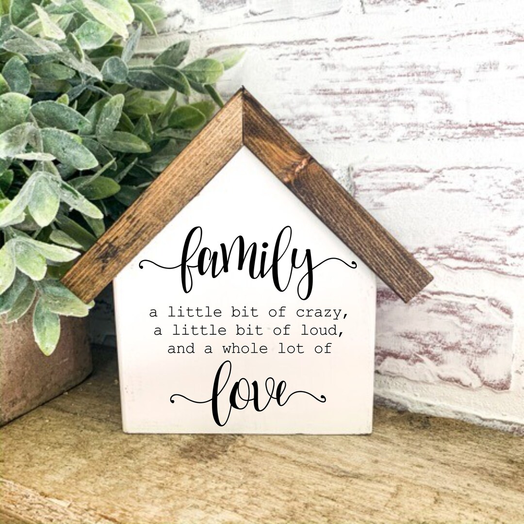 Family Love House Wood Sign: Rustic Farmhouse Decor - Etsy