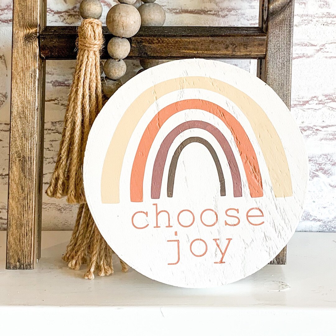 Choose Joy Rainbow Wood Sign, Farmhouse Sign, Rustic Home Decor, Signs ...