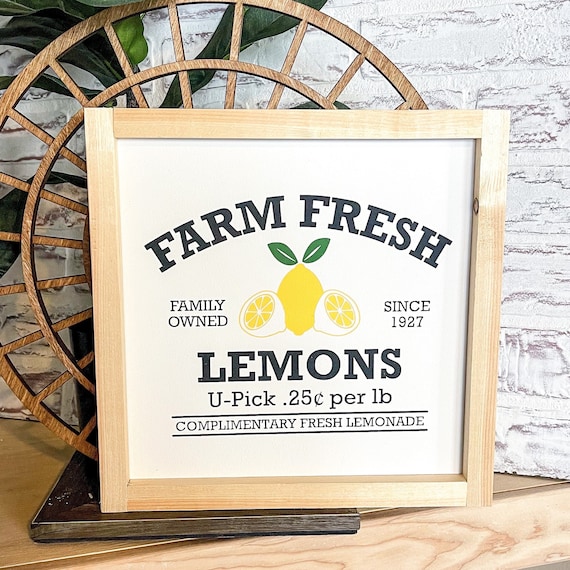 Farm Fresh Lemons Wood Sign Farmhouse Sign Rustic Home - Etsy