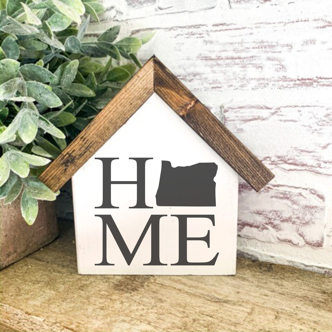 Home State House Wood Sign, Farmhouse Sign, Rustic Home Decor, Signs ...