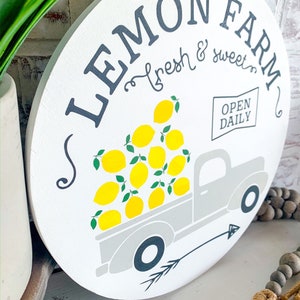 Lemon Farm Vintage Truck Wood Sign, Farmhouse Sign, Rustic Home Decor ...