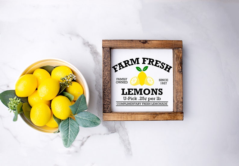 Farm Fresh Lemons Wood Sign: Rustic Farmhouse Decor - Etsy