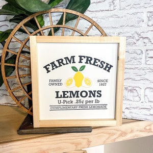 Farm Fresh Lemons Wood Sign, Farmhouse Sign, Rustic Home Decor, Signs ...