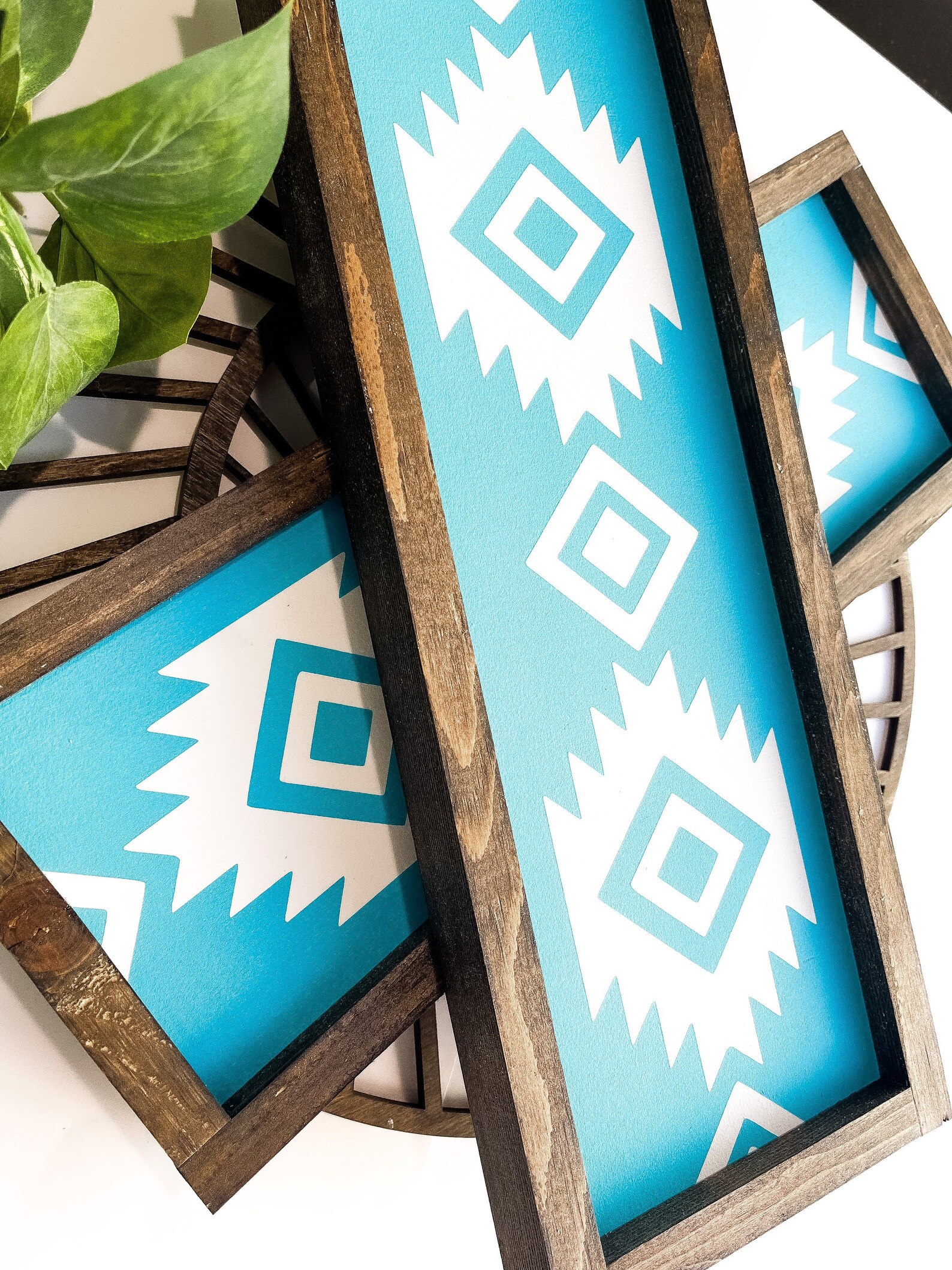 Aztec Print Wood Sign Farmhouse Sign Rustic Home Decor - Etsy