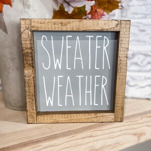Sweater Weather Mini Christmas Sign, Farmhouse Sign, Rustic Home Decor ...