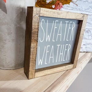 Sweater Weather Mini Christmas Sign, Farmhouse Sign, Rustic Home Decor ...
