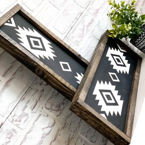 Aztec Print Wood Sign, Farmhouse Sign, Rustic Home Decor, Signs for ...