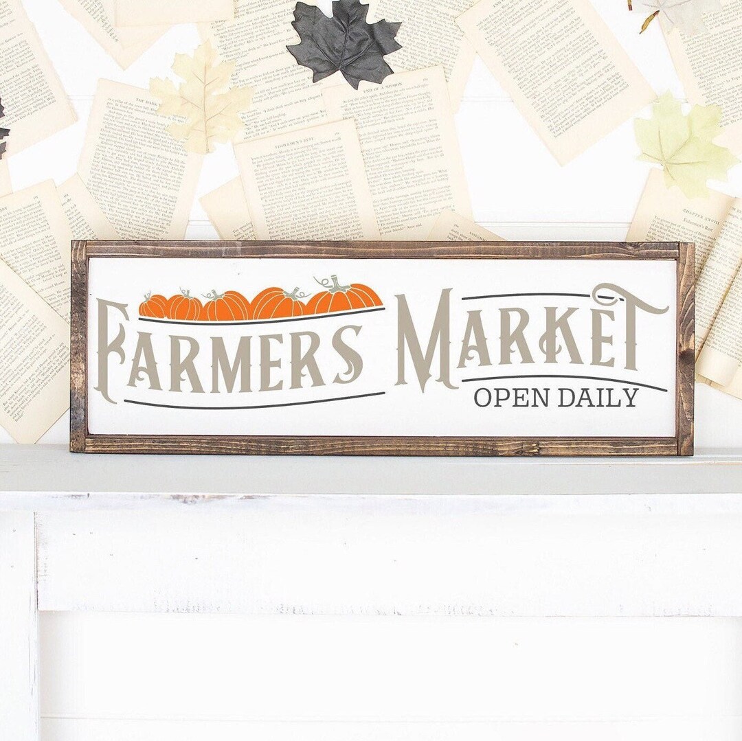 Hand Painted Farmers Market Wood Sign: Rustic Farmhouse Decor - Etsy