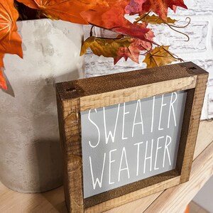 Sweater Weather Mini Christmas Sign, Farmhouse Sign, Rustic Home Decor ...