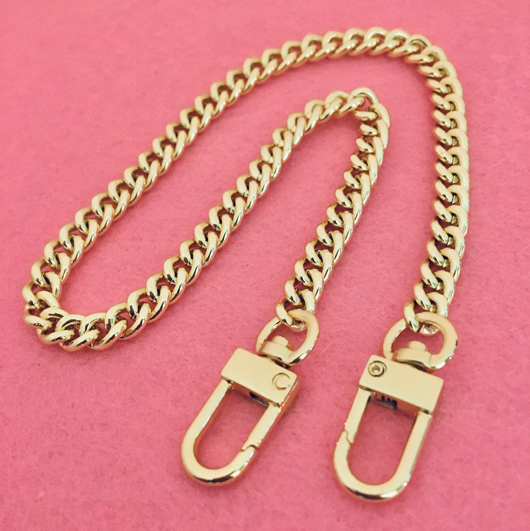Dainty Gold Purse Chain Strap (7mm Mini Curb) Thin Gold Bag Chain Gold ...