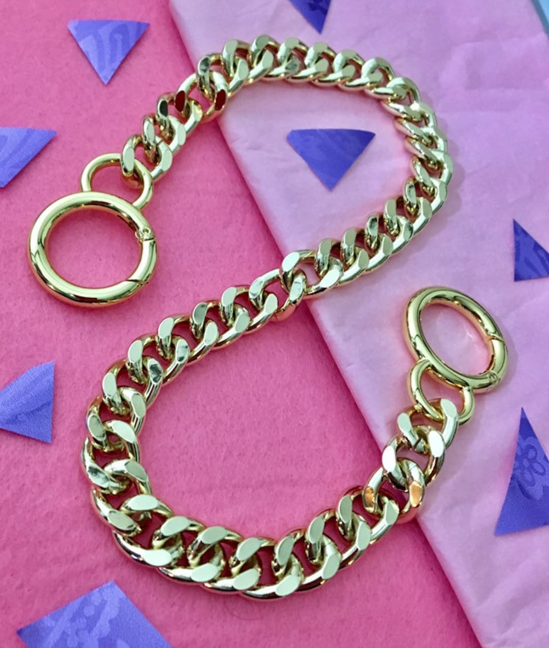 Chunky Gold Purse Chain Thick Shoulder Strap Chain Curb Gold ...