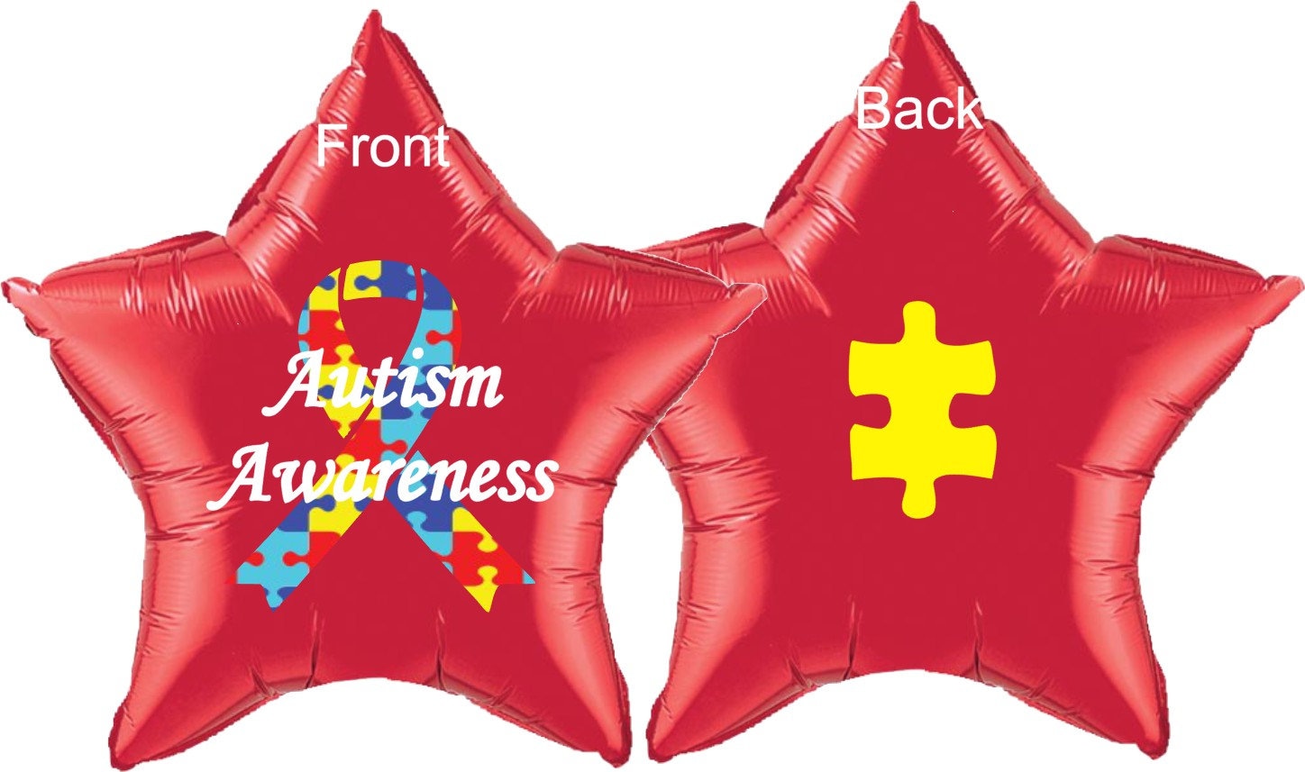 Autism Awareness Month mylar Balloon Colorful Star Shaped | Etsy