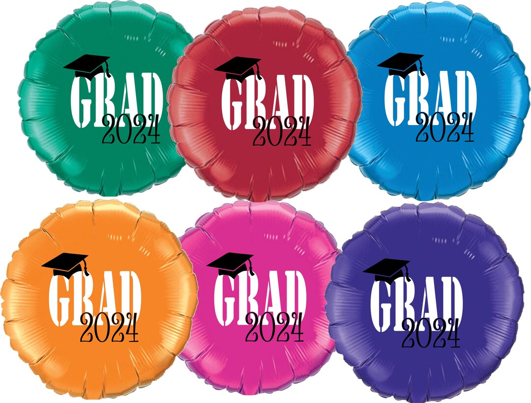 Colorful Grad, Grad 2024, Graduation, Personalized Mylar Balloons ...
